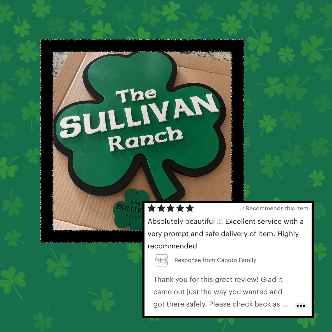 Shamrock Name Sign. Show Your Irish Pride at Your Home Away - Etsy