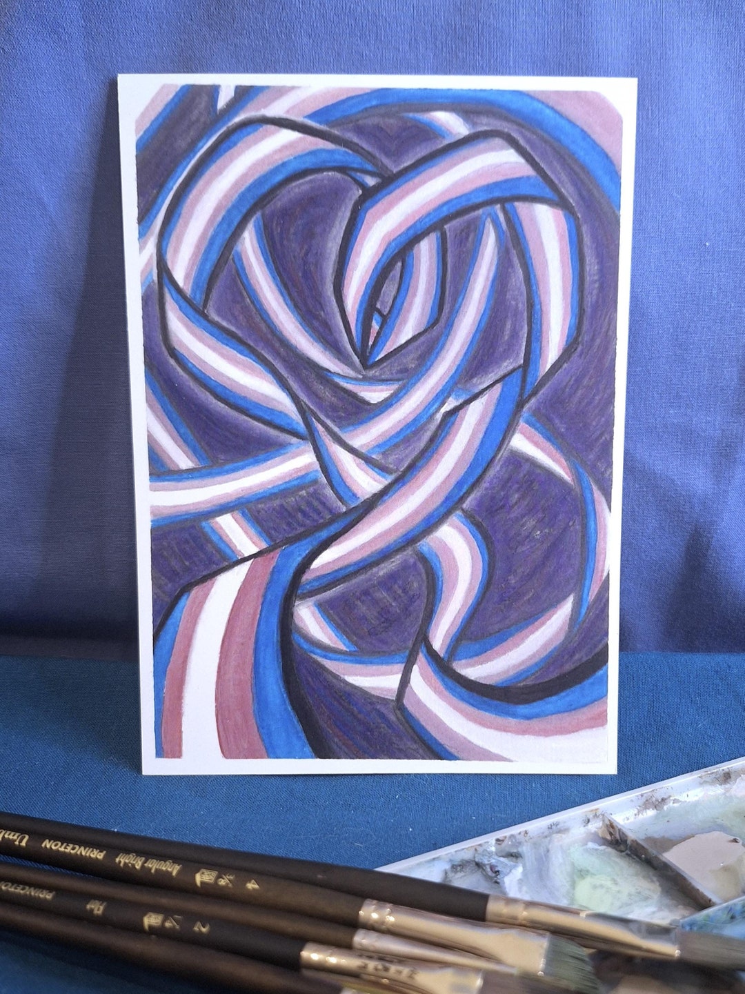 Trans Ribbons Gouache Painting Digital Print - Etsy