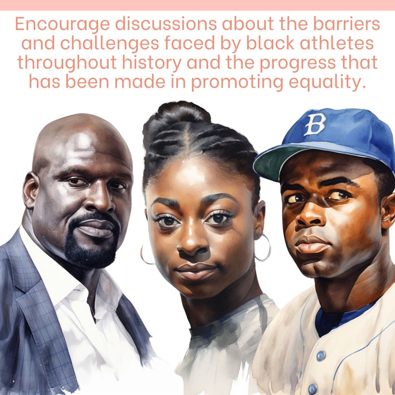 Black Athletes Clipart: Black History Month Bulletin Board (digital ...