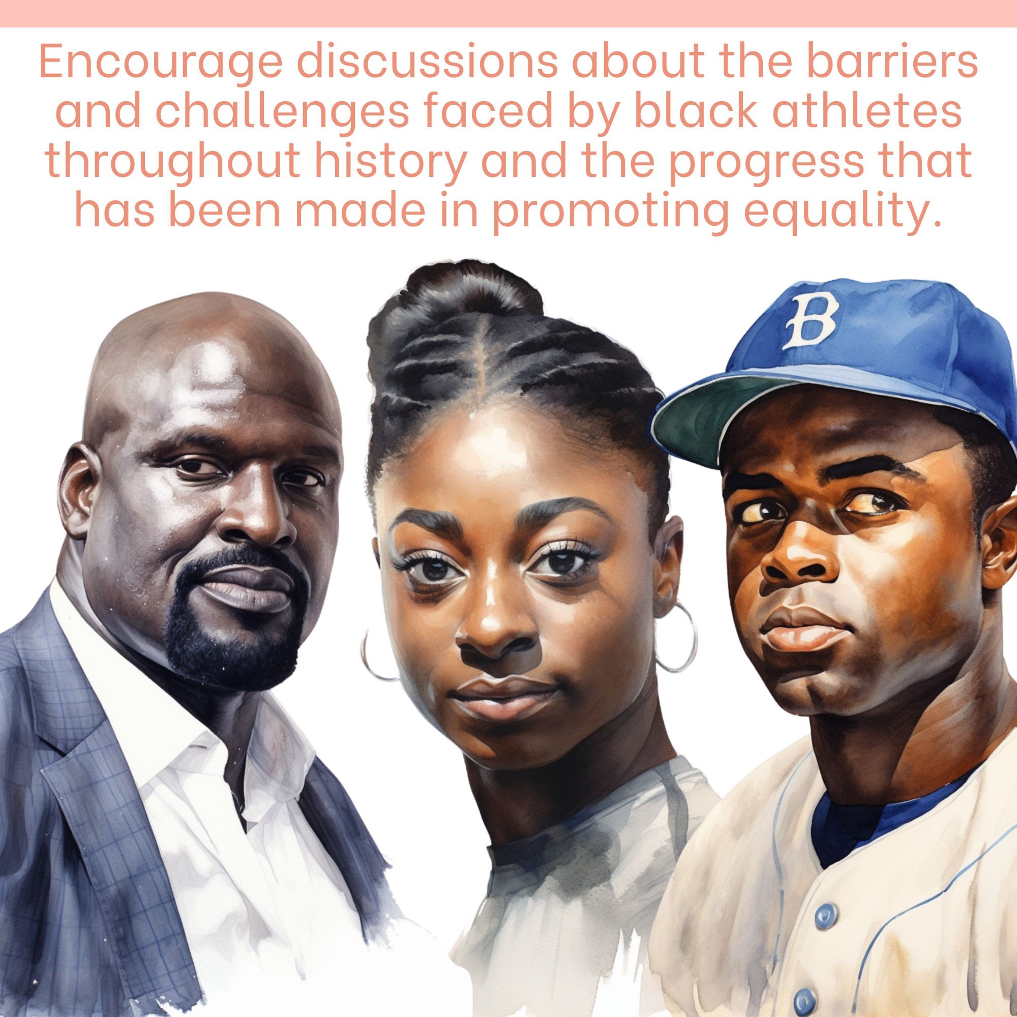 Black Athletes Clipart: Black History Month Bulletin Board (digital ...