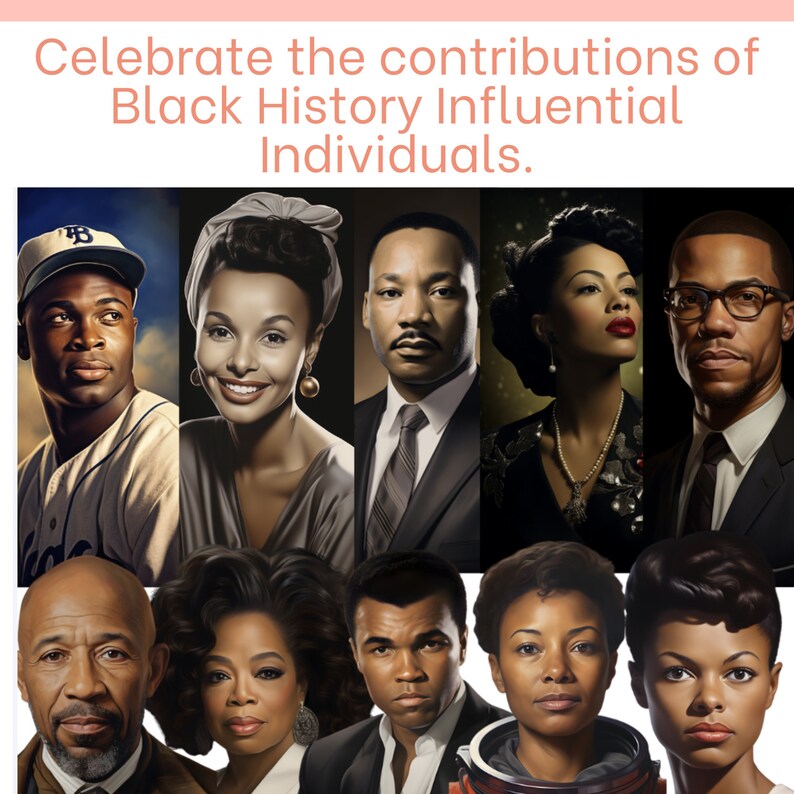 Black History Month Clipart Bundle: Diverse Portraits (PNG Digital ...