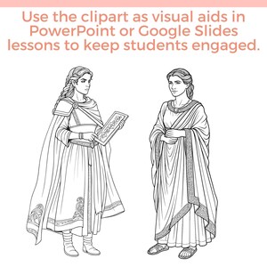 Bible Women Coloring Pages: Sunday School Christian Line Art (digital ...