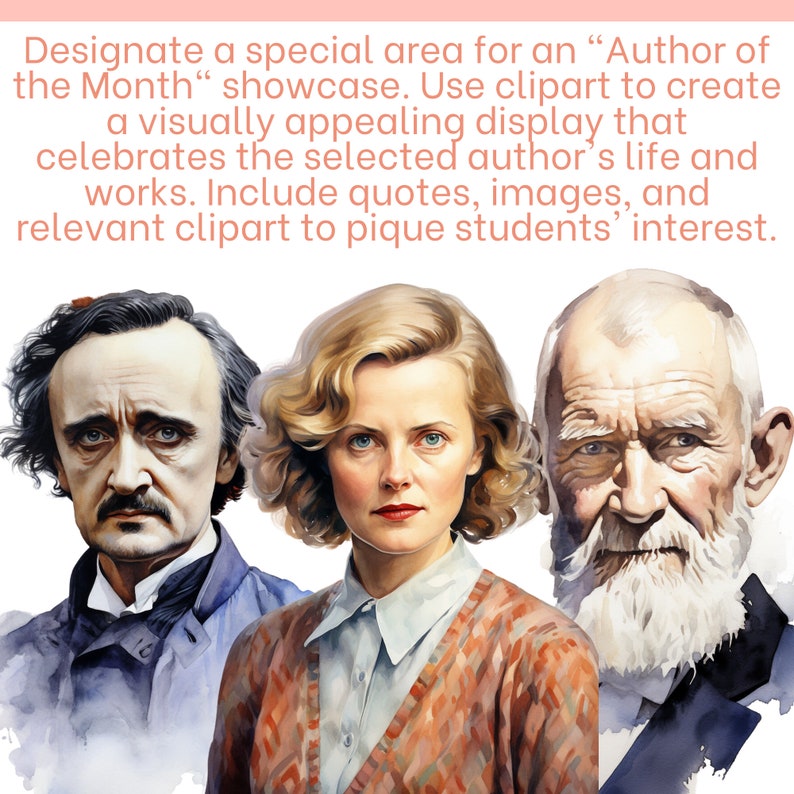 Reading Bulletin Board With Famous Authors Clipart Png for Reading ...