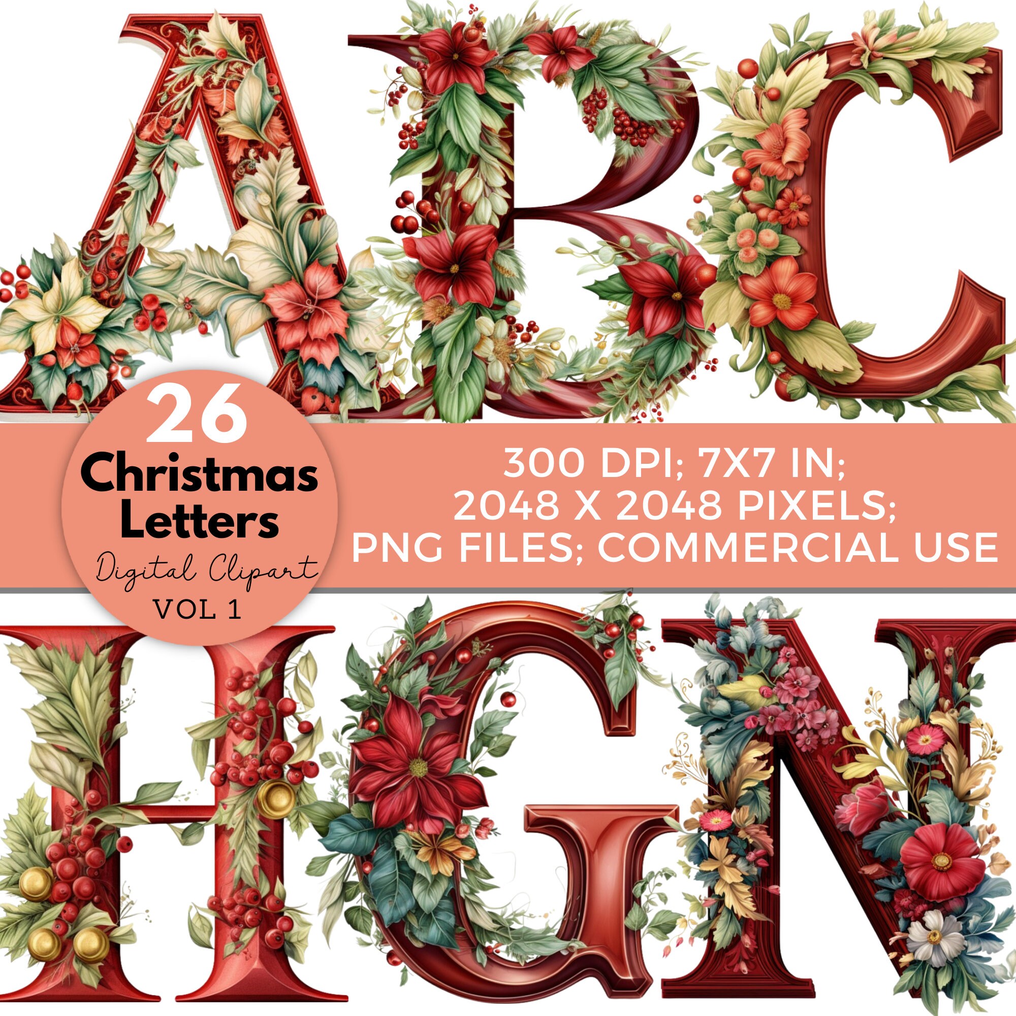 Christmas Bulletin Board Letters, Alphabet Sublimation Christmas ...