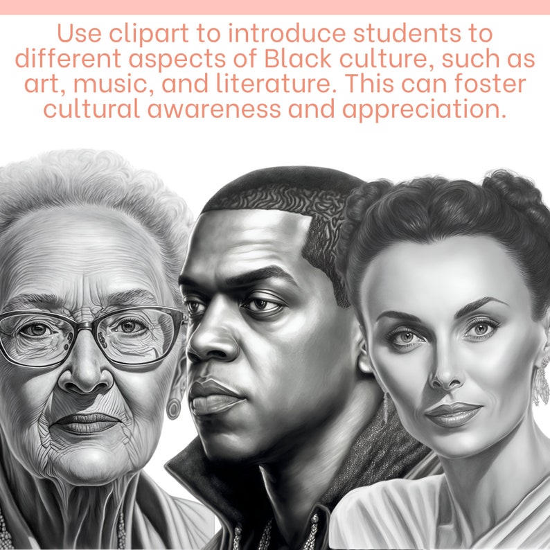 Black History Month PNG Art: Pencil Sketch Portraits (digital Download ...