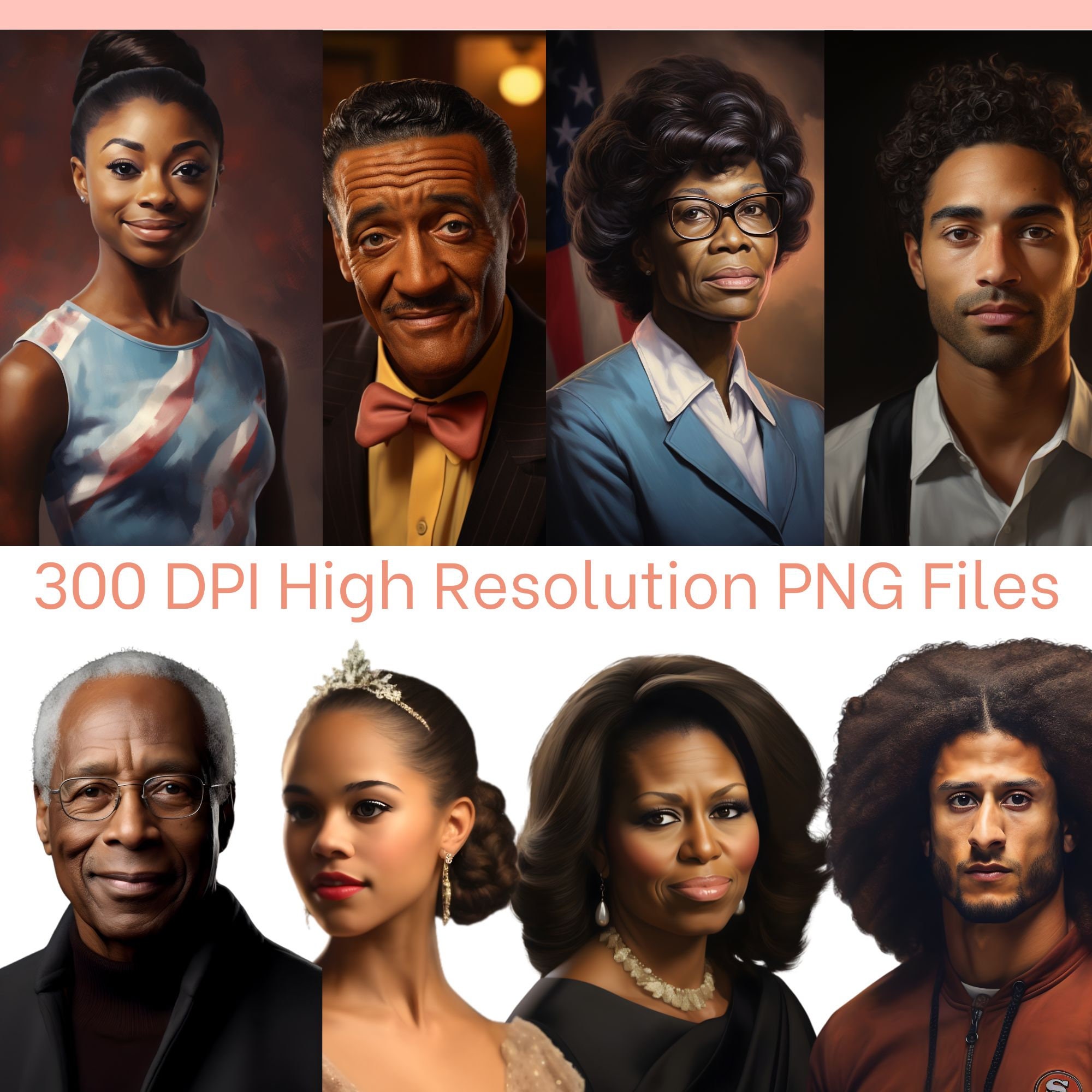 Black History Portraits: African American Art, Famous People Clipart ...