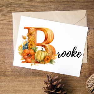 Watercolor Fall Alphabet Clipart: Floral Pumpkin Letters (PNG Digital ...