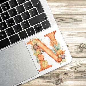 Watercolor Fall Alphabet Clipart: Floral Pumpkin Letters (PNG Digital ...