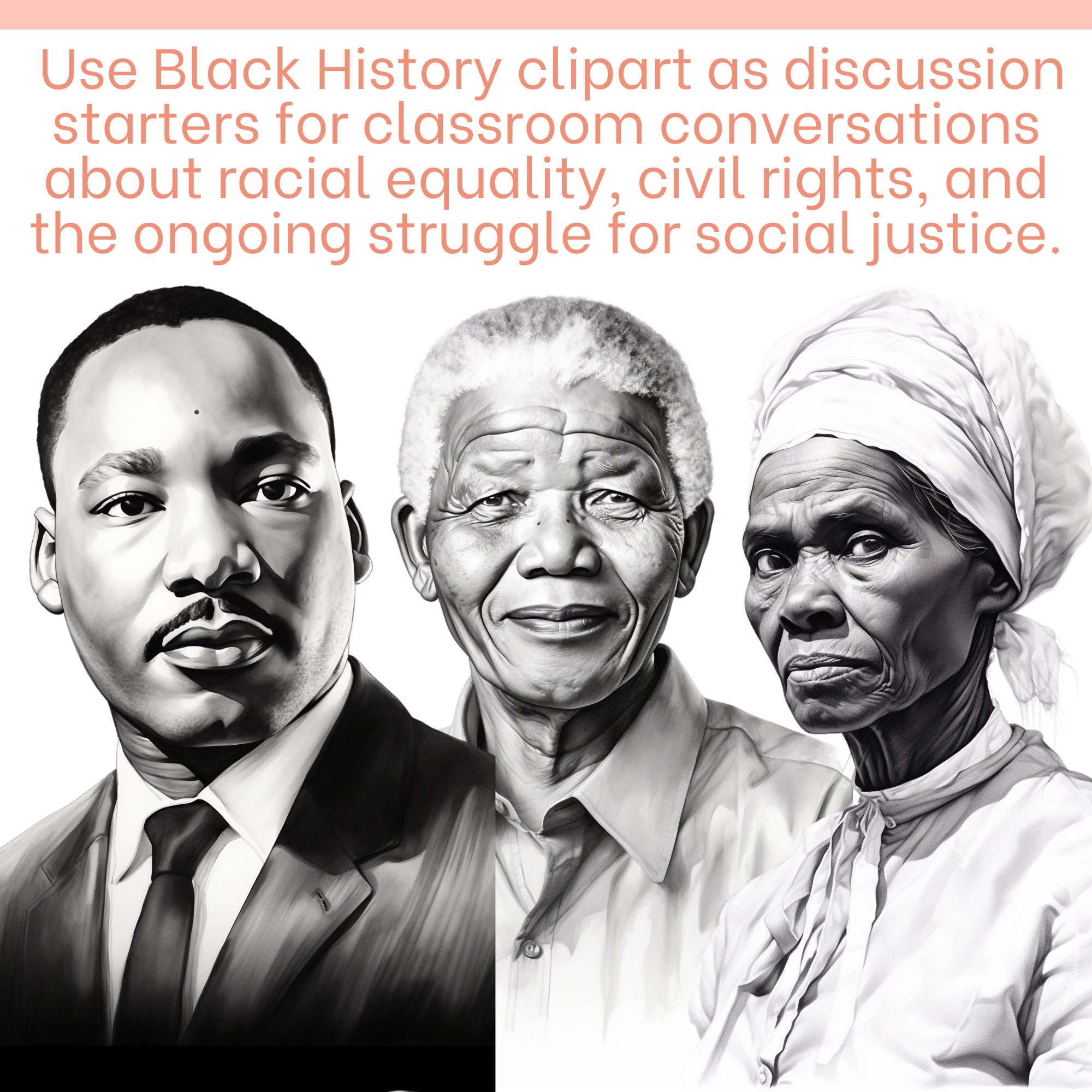 Black History Month Clipart: Watercolor Portraits PNG (digital Download ...