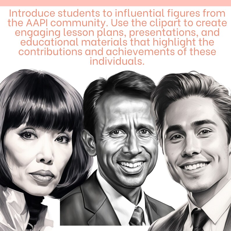 AAPI Heritage Month Clipart: Influential Asian Americans (digital ...