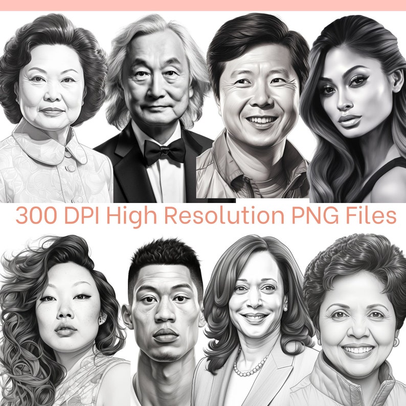 AAPI Heritage Month Clipart: Influential Asian Americans (digital ...