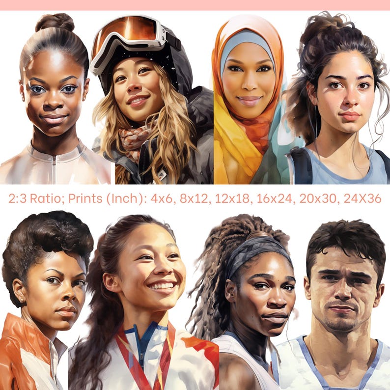 Famous Athletes Clipart: Sports Legends PNG Designs (digital Download ...