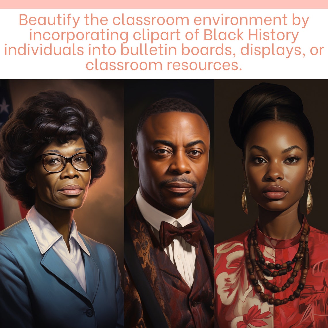 Black History Portraits: African American Art, Famous People Clipart ...