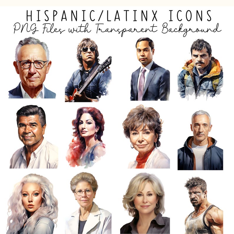 Realistic Hispanic Heritage Watercolor Clipart Set | National Hispanic ...