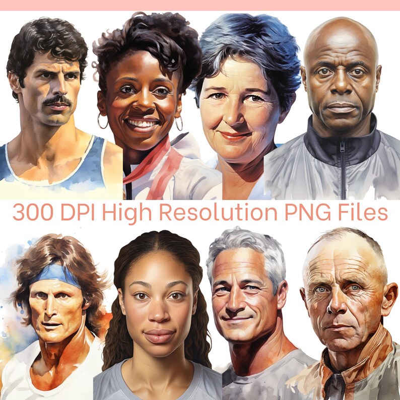 Famous Athletes Clipart: Sports Legends PNG Designs (digital Download ...