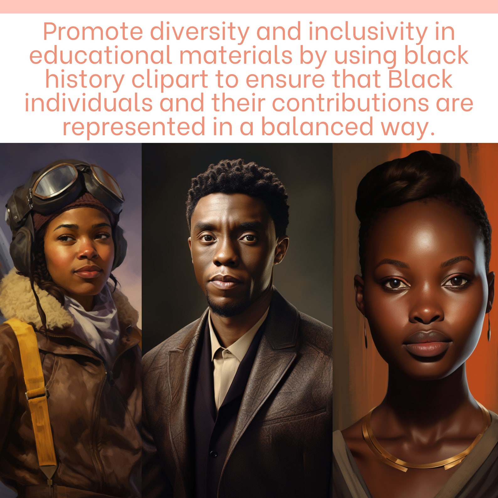 Black History Portraits: African American Art, Famous People Clipart ...