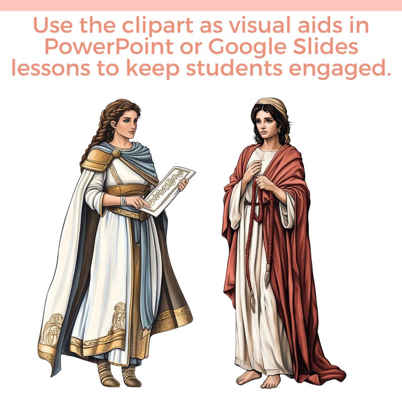 Watercolor Bible Women Clipart: Sunday School Illustrations (digital ...