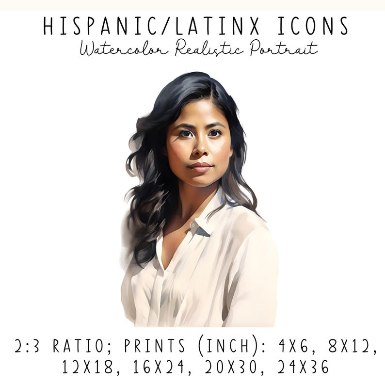 Hispanic Heritage Watercolor Clipart: 26 Latino Leaders (digital ...