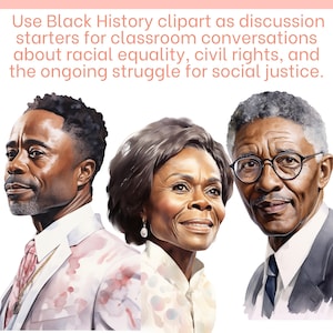 Black History Art Prints: Famous People Clipart (PNG Digital Download ...