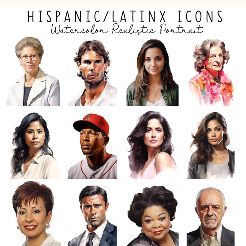 Realistic Hispanic Heritage Watercolor Clipart Set | National Hispanic ...
