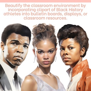Black Athletes Clipart: Black History Month Bulletin Board (digital ...