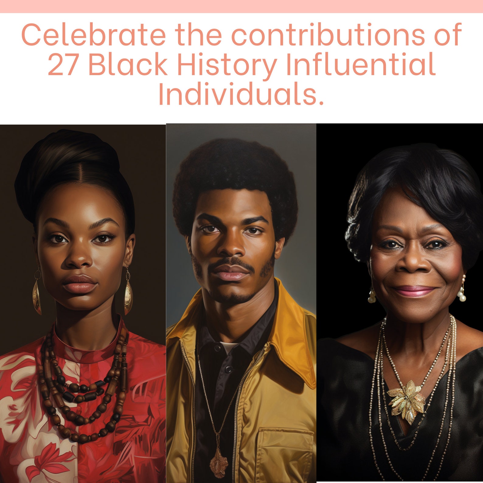 Black History Portraits: African American Art, Famous People Clipart ...