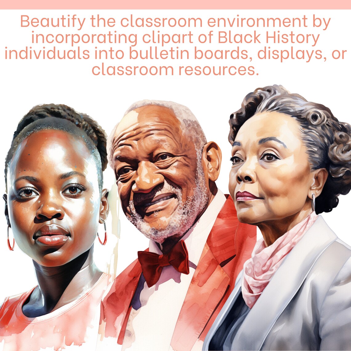 Famous Black People Art Prints, Black History Clipart, Black History ...