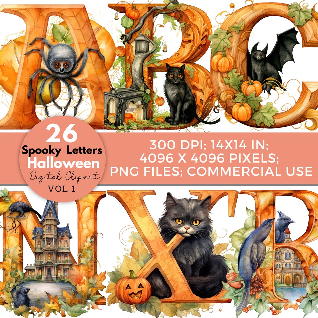 Halloween Letters, Halloween Lettering, Halloween Alphabet, Alphabet ...
