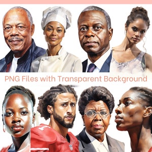 Famous Black People Art Prints, Black History Clipart, Black History ...