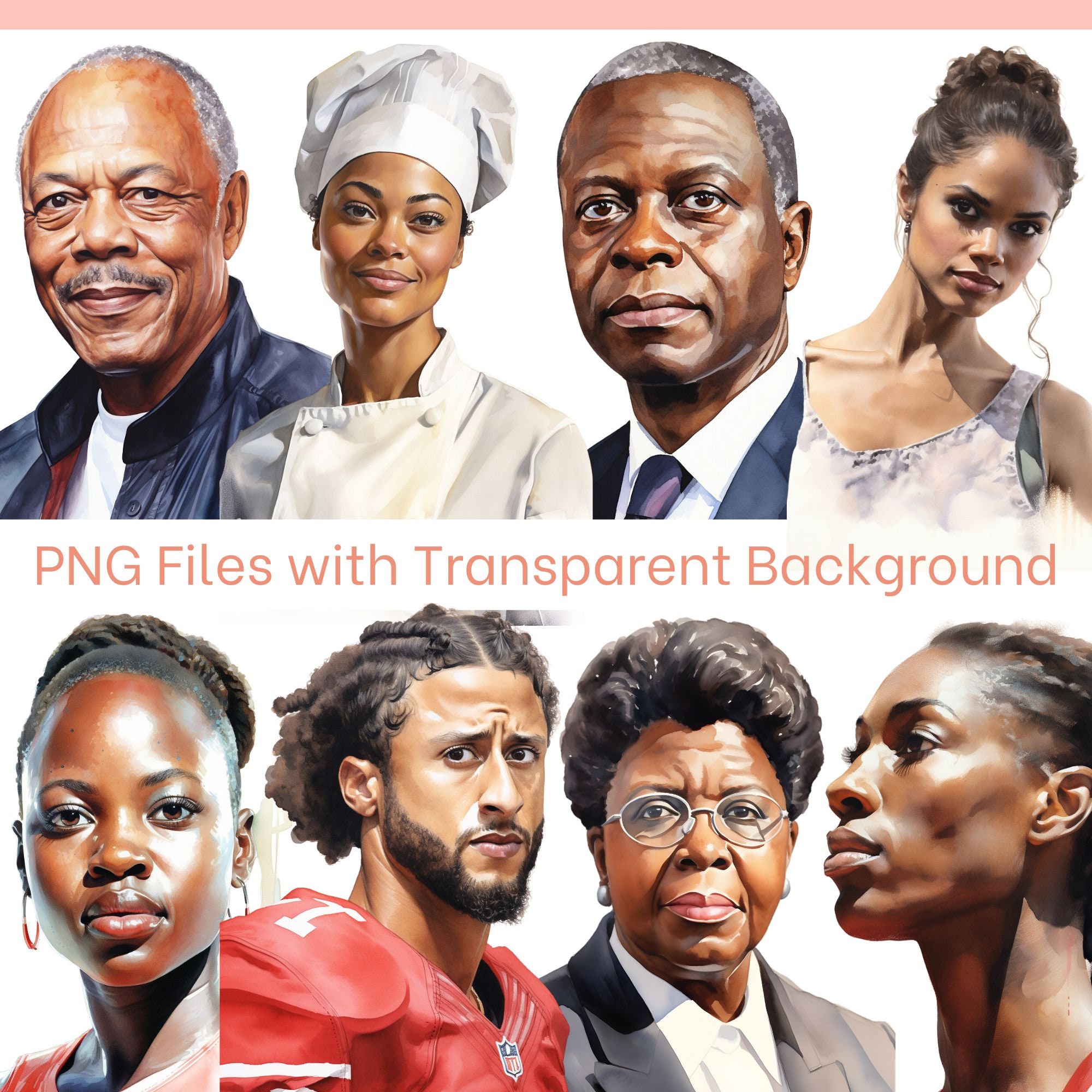 Famous Black People Art Prints, Black History Clipart, Black History ...