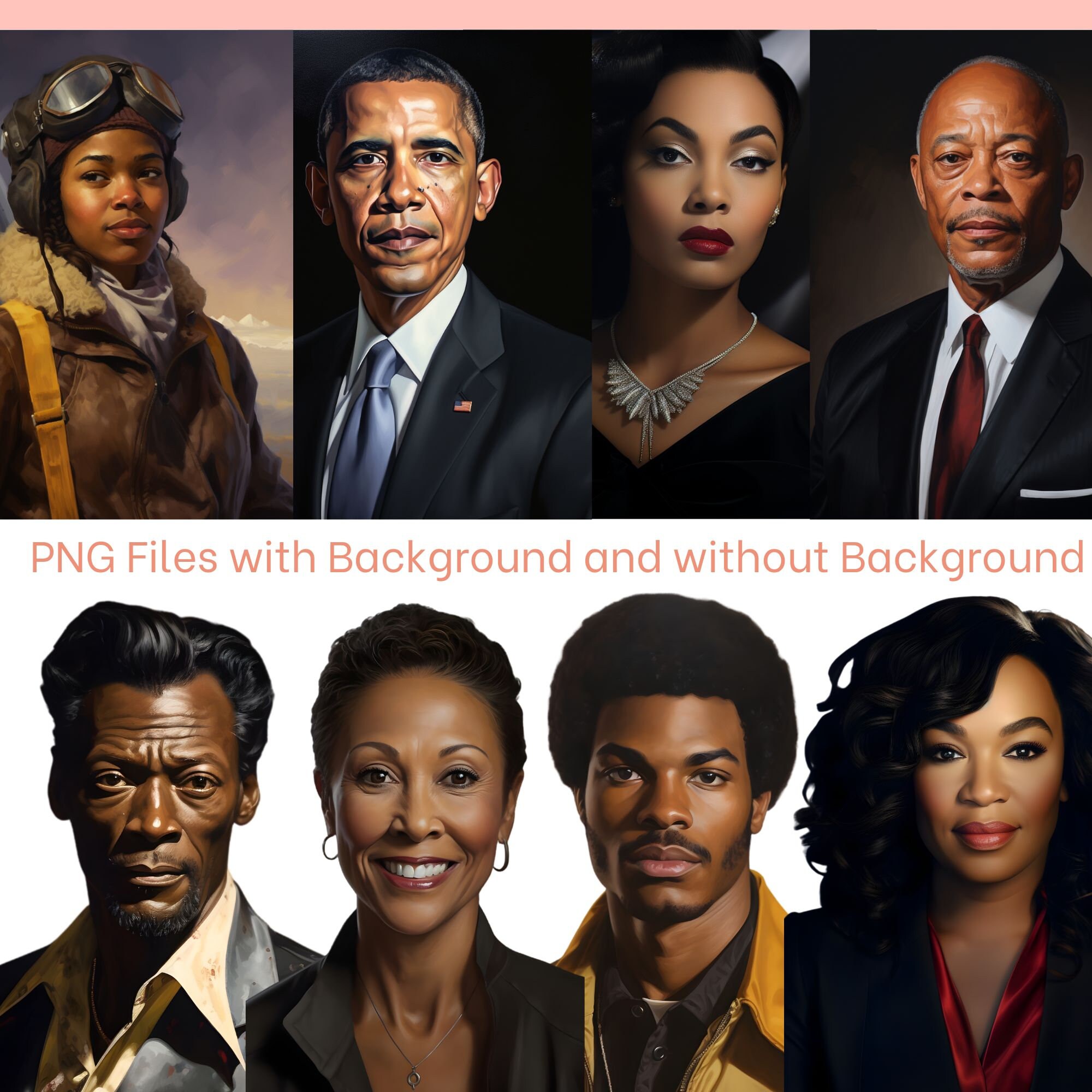 Black History Portraits: African American Art, Famous People Clipart ...