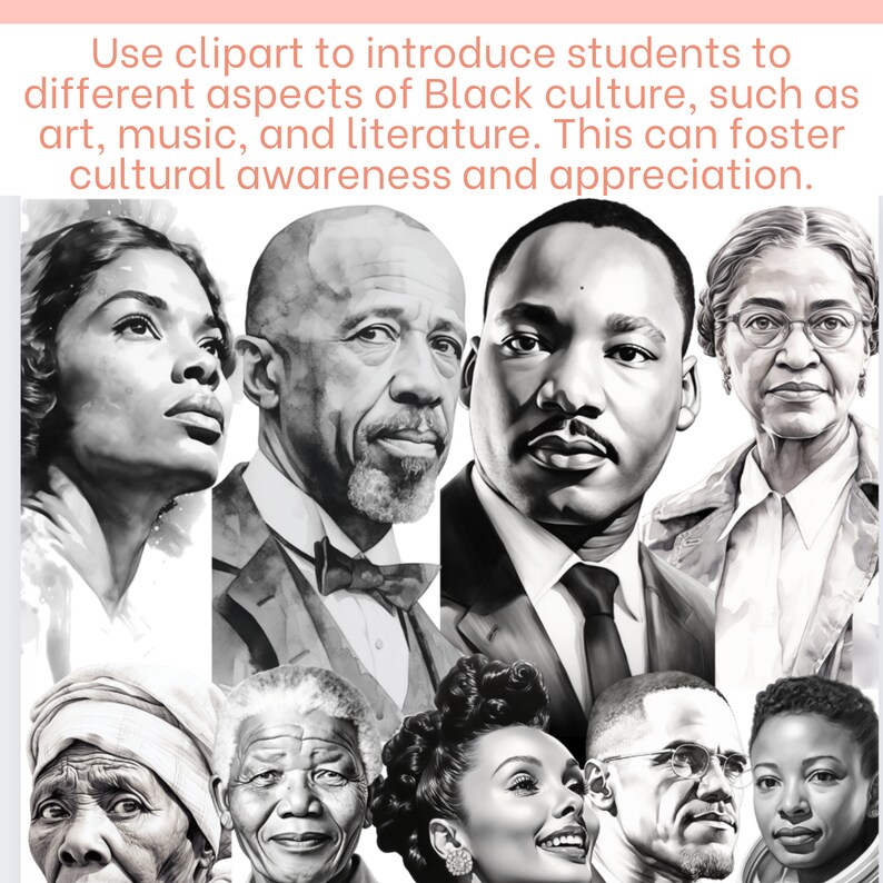 Black History Month Clipart Bundle: Diverse Portraits (PNG Digital ...