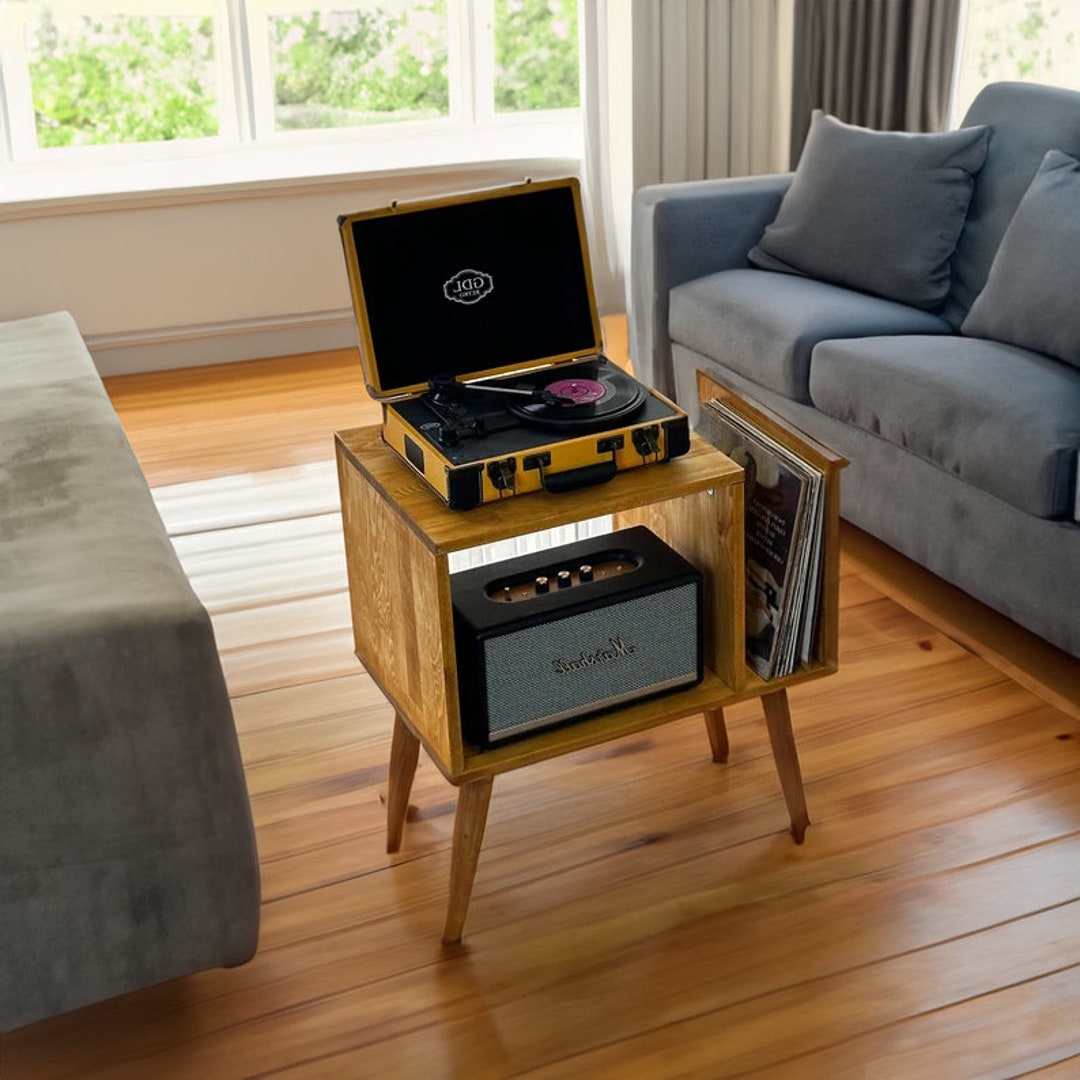 Mid Century Modern Record Player Stand Vinyl Record - Etsy UK