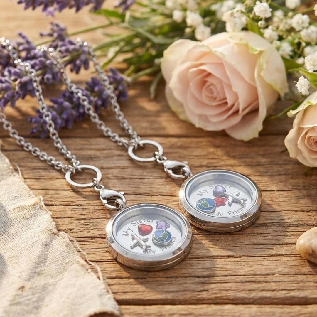 Soul Sister & Best Friend Locket Set of 2 - Personalized Gift for Her ...