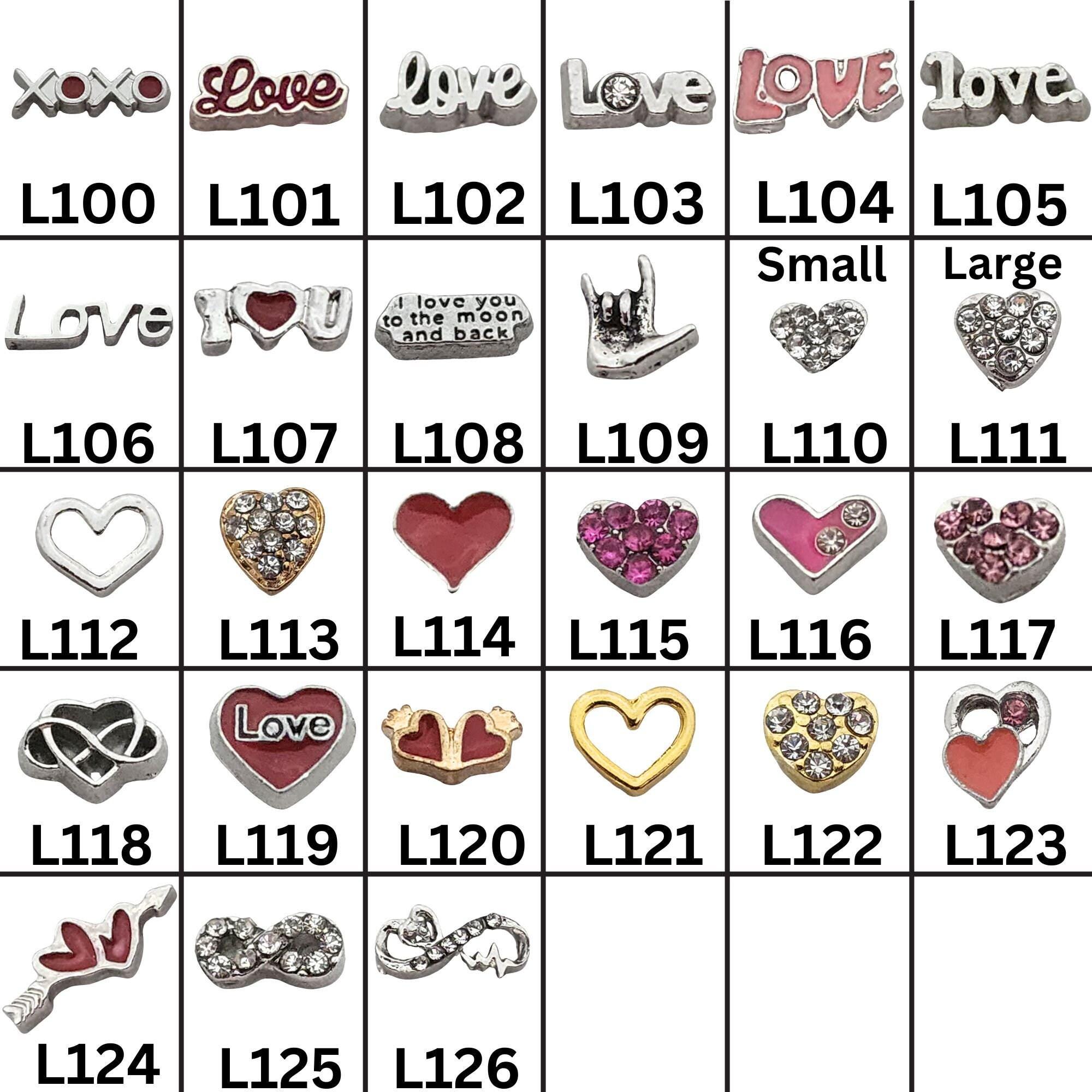 Love Hearts Xoxo Tiny 8mm Floating Locket Charm for Origami Owl Style ...