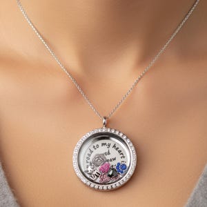 Personalized Floating Locket Necklace Custom Charms 30mm - Etsy