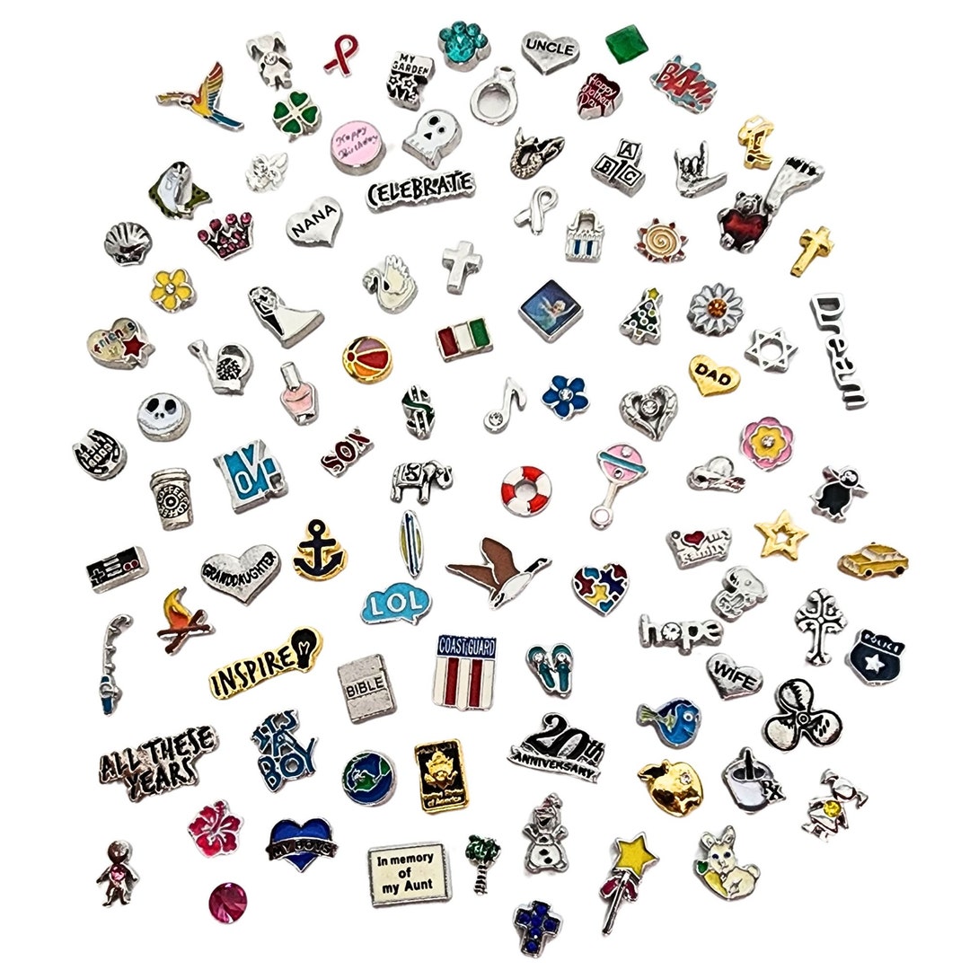 100 Floating Locket Charms for Living Memory Floating Lockets Set 5 ...
