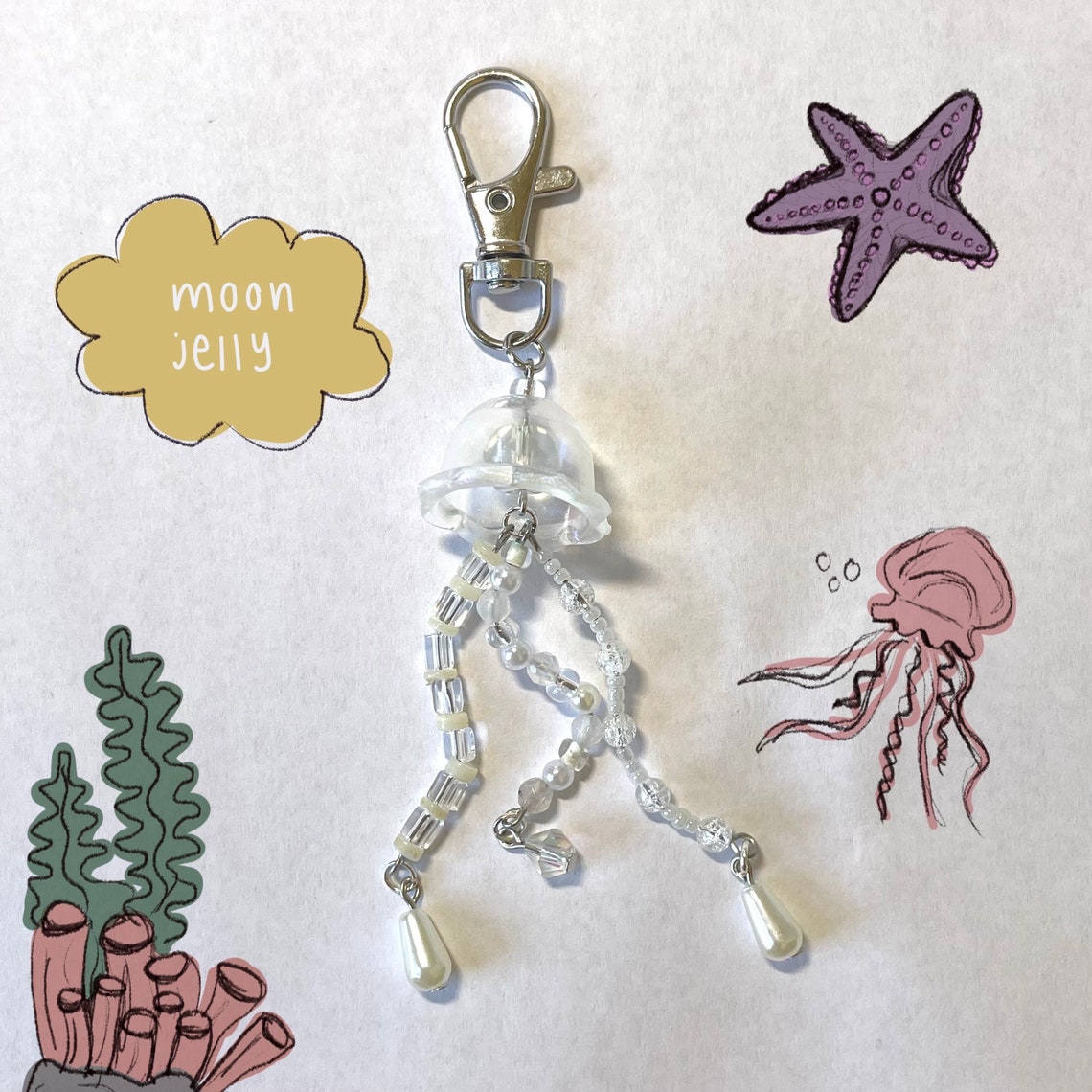 Jellyfish Keychains ଳ - Etsy