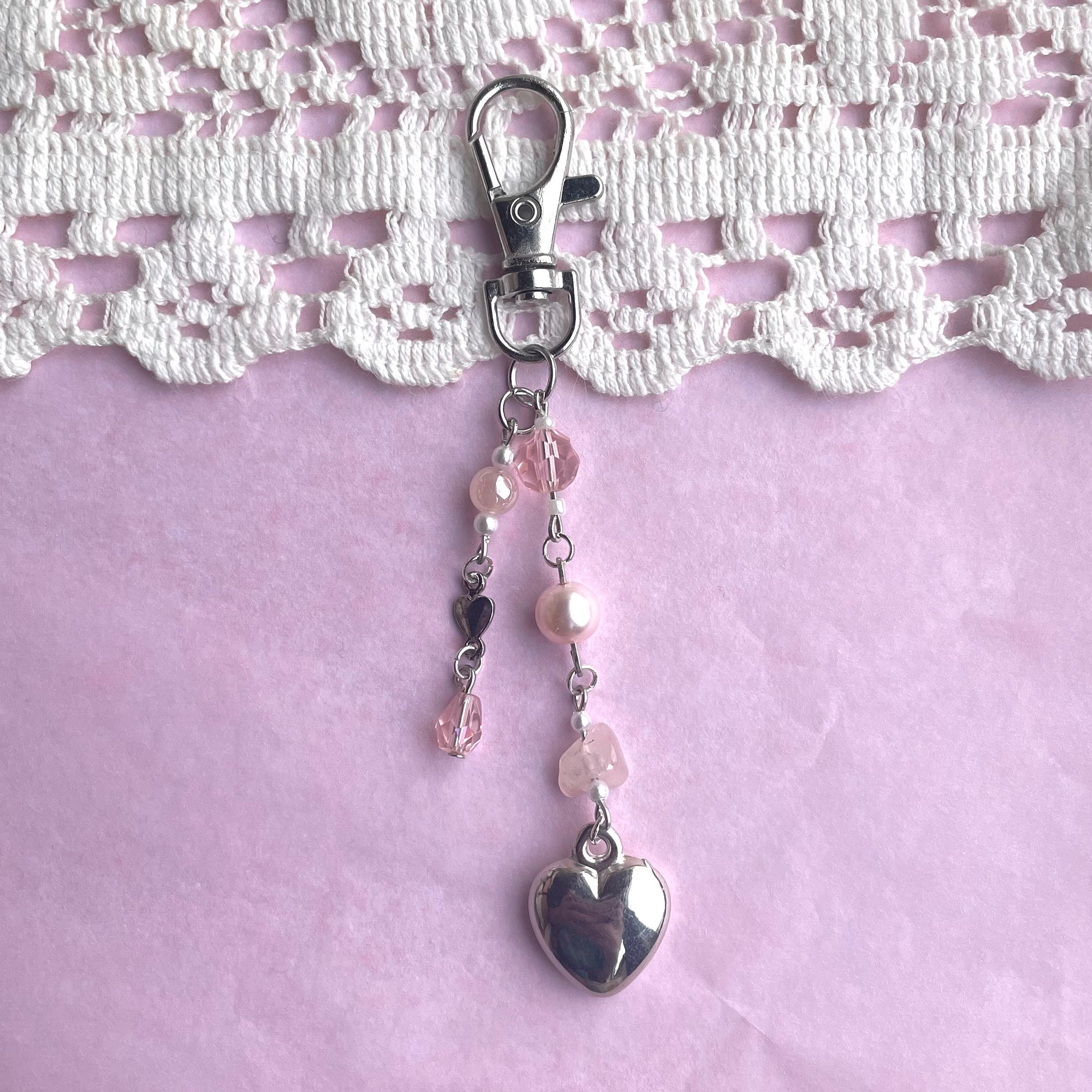 Matching Heart Keychains Handmade Beaded Coquette Valentines Day ...