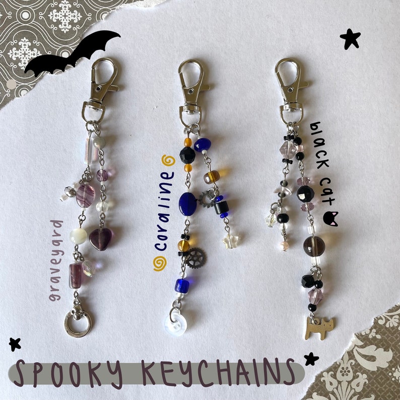 Halloween Beaded Keychains - Etsy