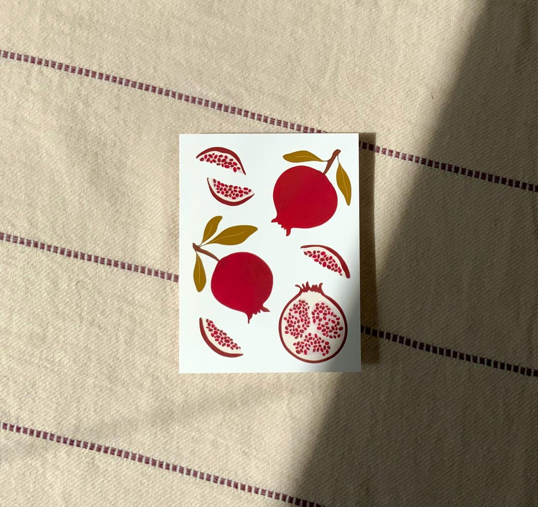 Juicy Pomegranates Greeting Card - Etsy