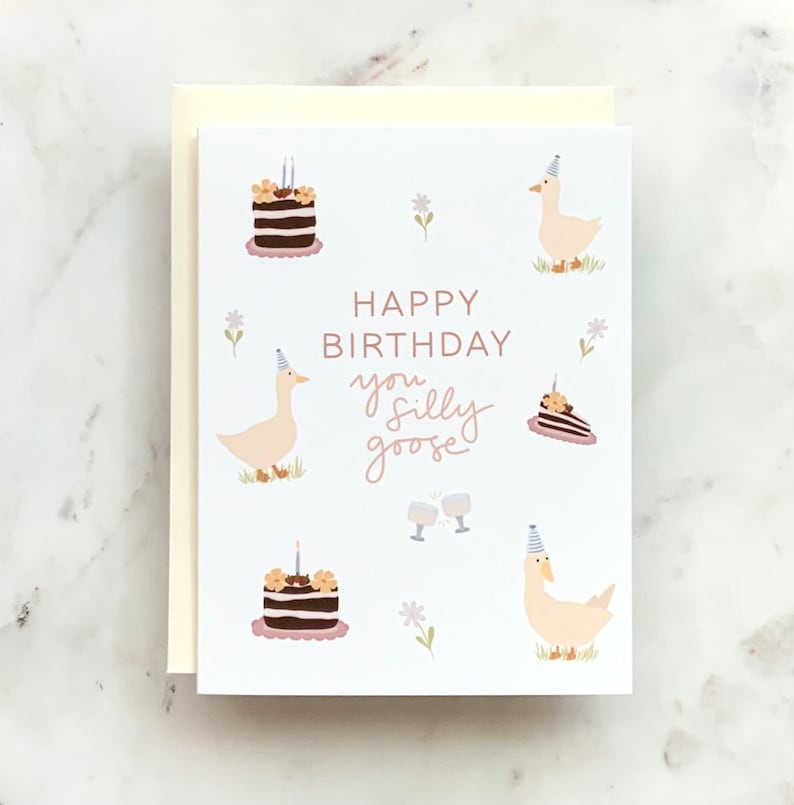 Silly Goose Birthday Card | Greeting Cards | Birthday Cards - Etsy