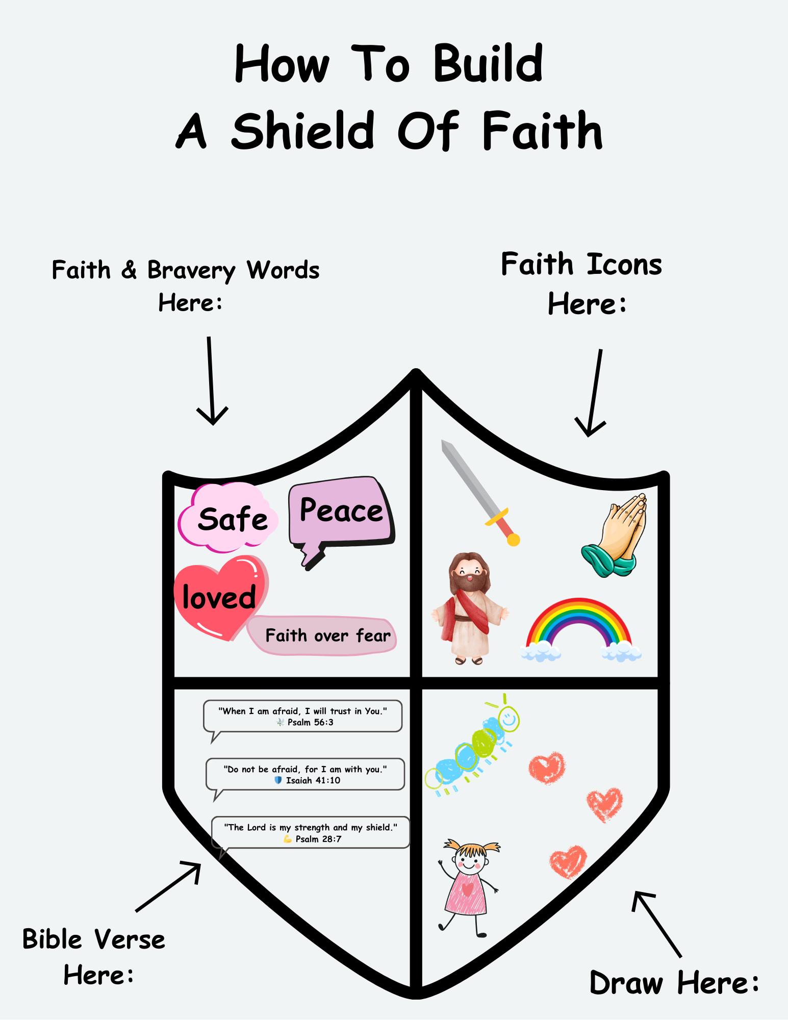 Shield of Faith Craft: Bible Verse Activity for Christian Kids (PDF ...