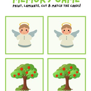 Bible Memory Match Game for Kids: Christian Printable Activity (digital ...