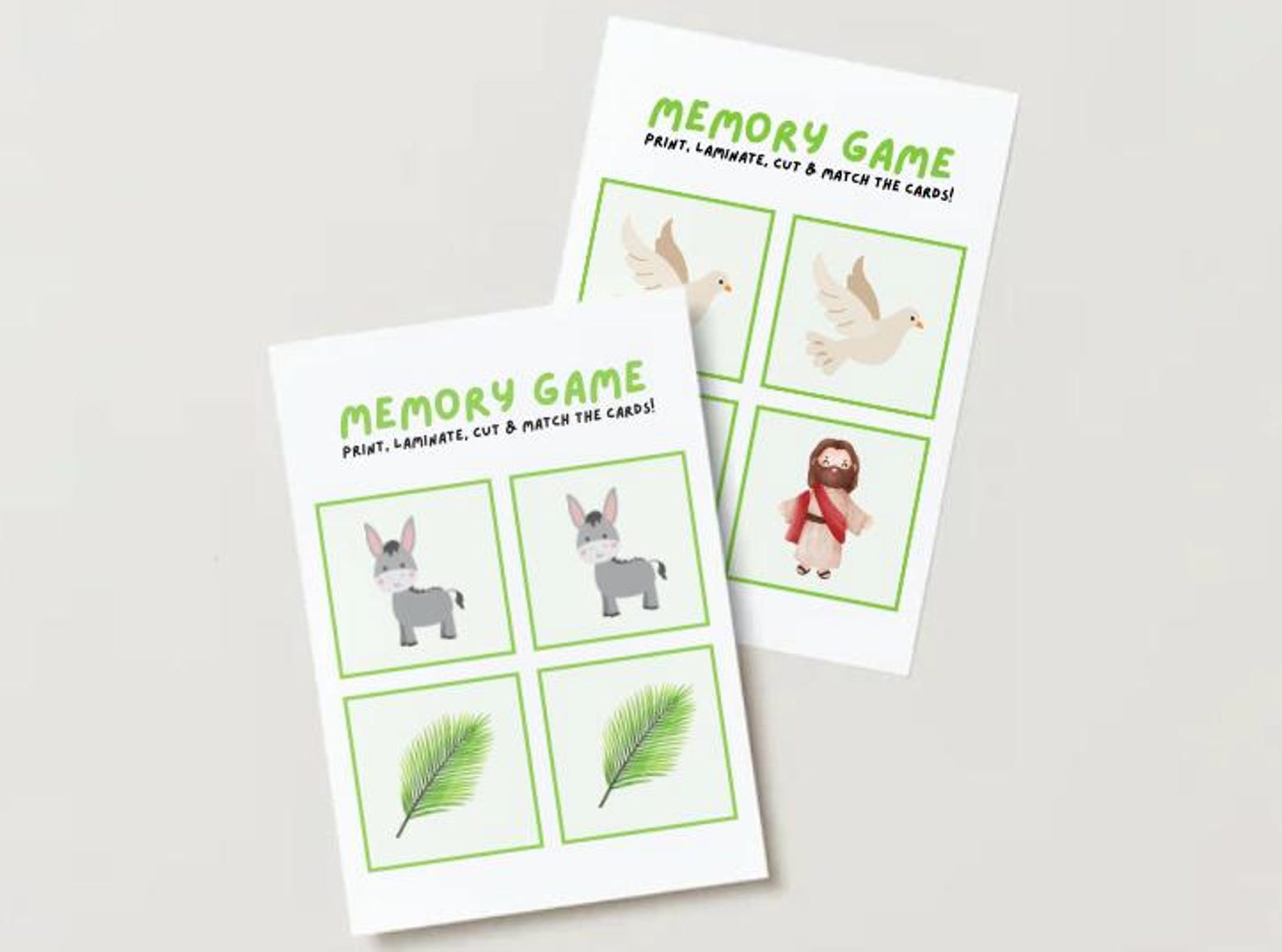 Bible Memory Match Game for Kids: Christian Printable Activity (digital ...