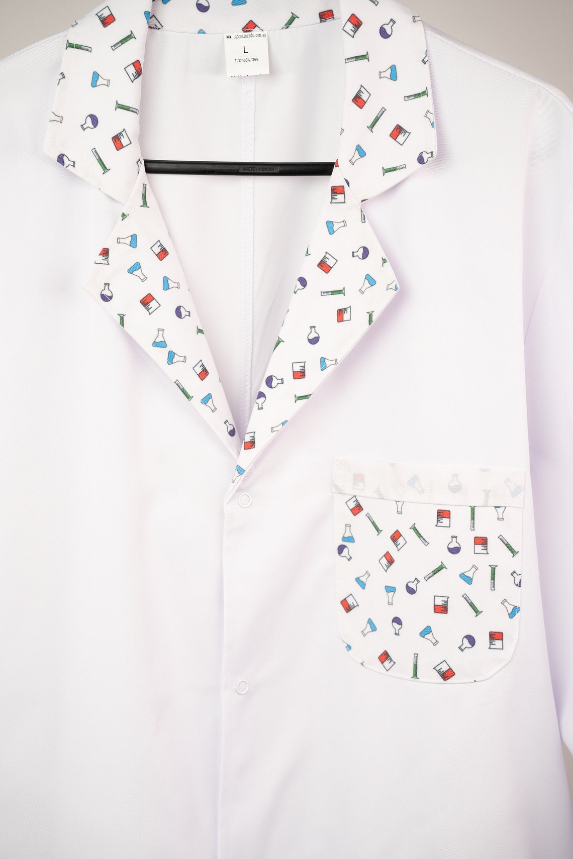 Chemistry Science Lab Coat - Designer White Doctors Coat, Patterned ...