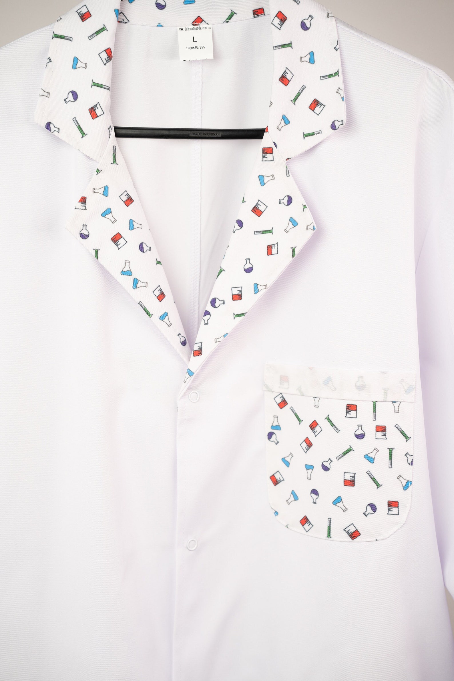 Chemistry Science Lab Coat - Designer White Doctors Coat, Patterned ...