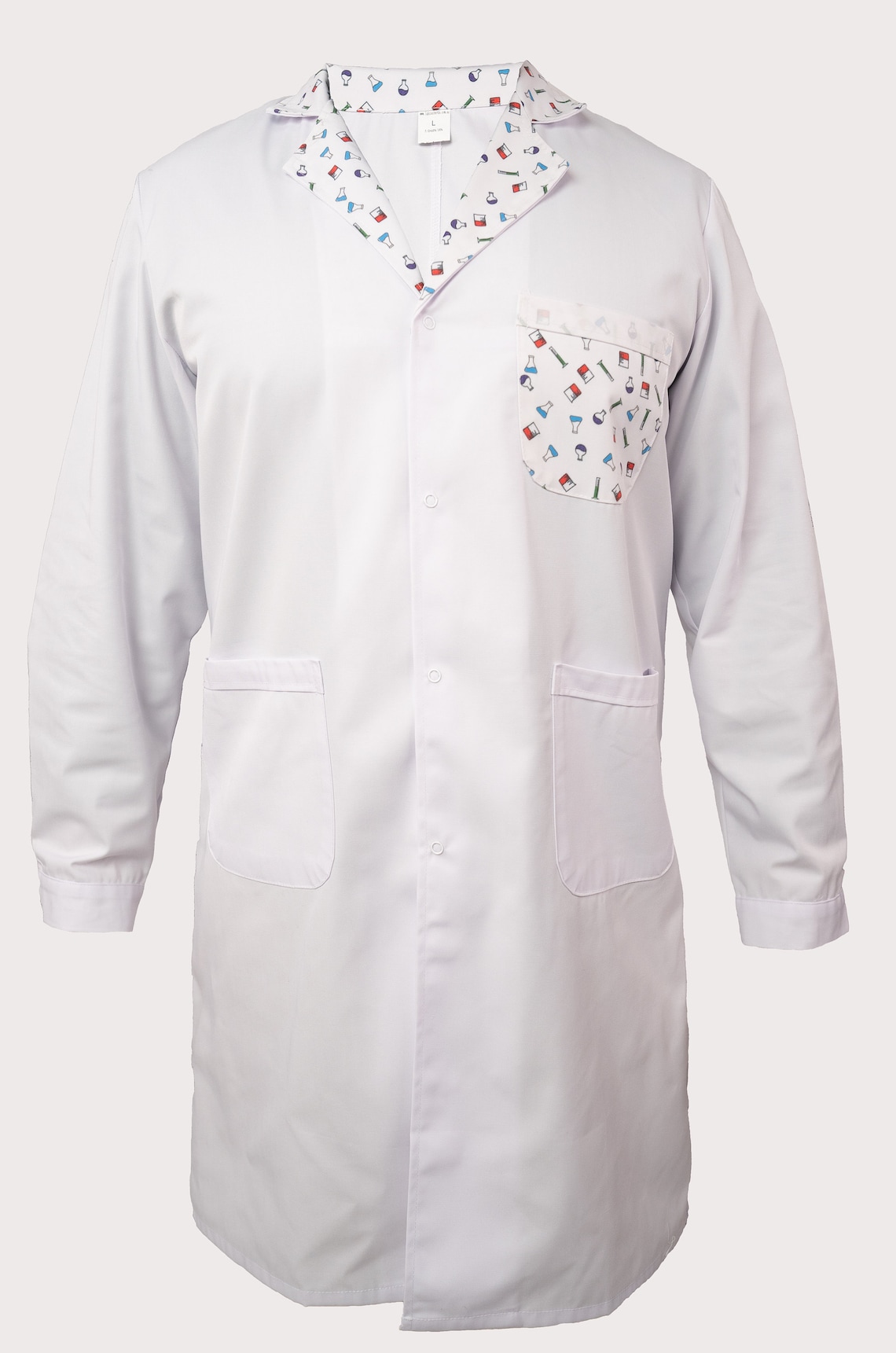 Chemistry Science Lab Coat - Designer White Doctors Coat, Patterned ...