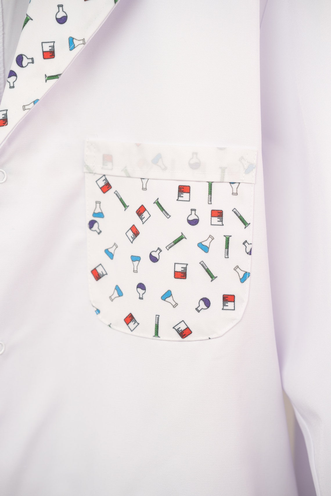 Chemistry Science Lab Coat - Designer White Doctors Coat, Patterned ...