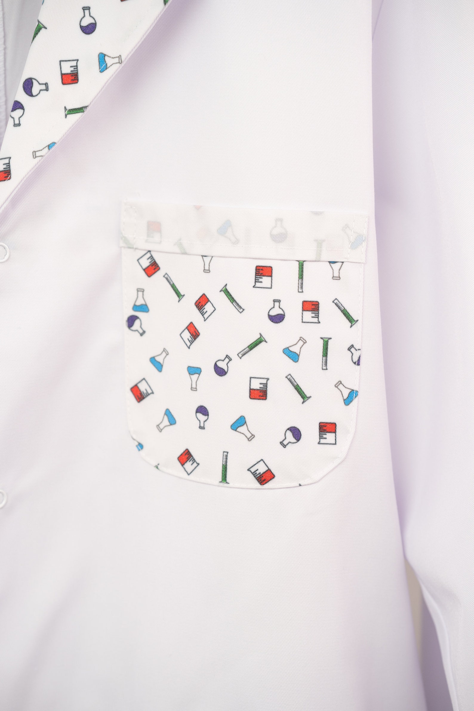 Chemistry Science Lab Coat - Designer White Doctors Coat, Patterned ...